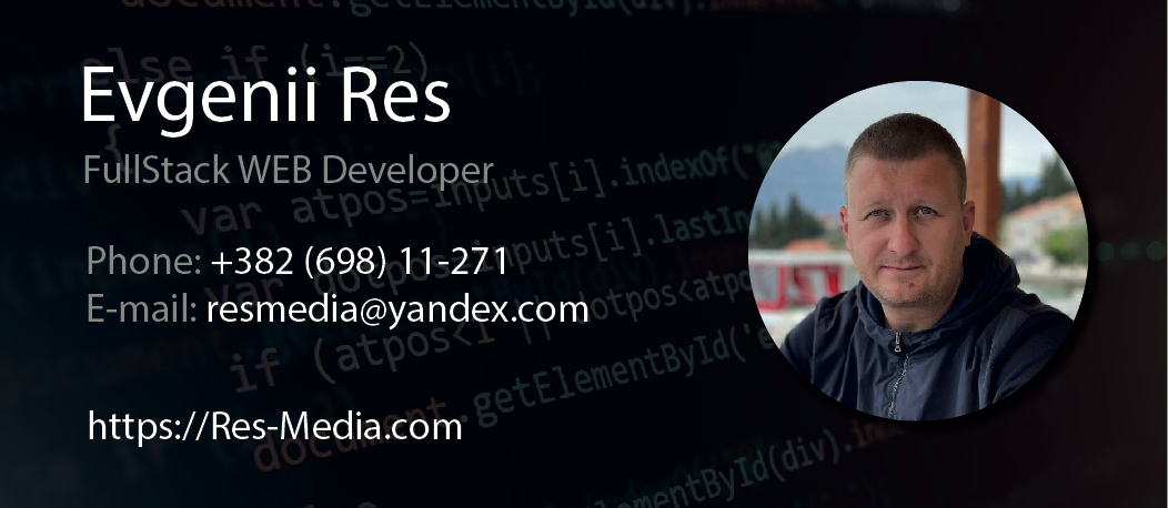 Evgenii Res - FullStack WEB Developer